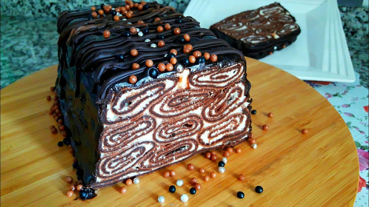 Bomba Taş Duvar Tatlısı /Chocolate Crepe rolls /Hacereli - YouTube