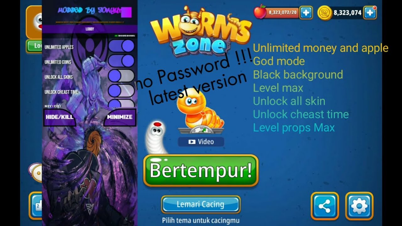 Worms Zone. io Mod Menu Latest Version - YouTube