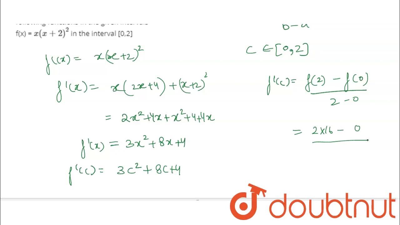 Verify Lagrange\'s Mean Value theorem for the following functions in the given intervals f(x ...