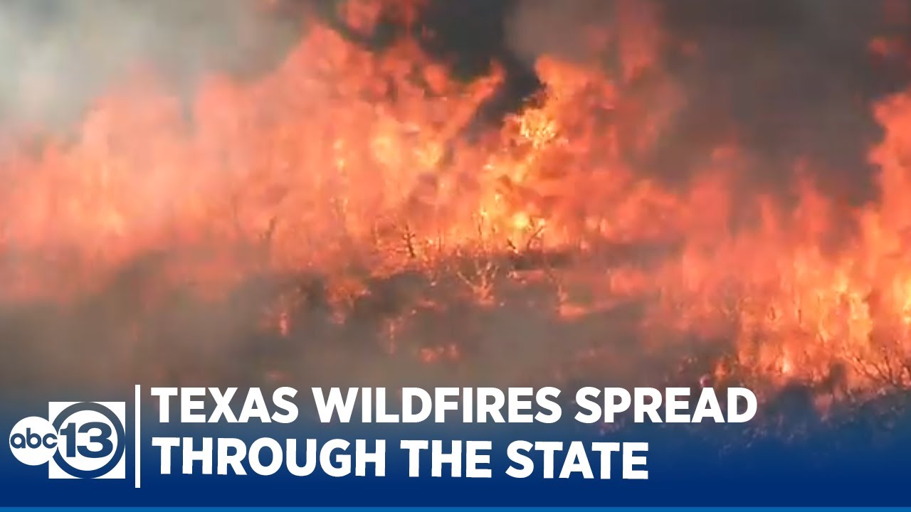 Texas wildfires spread as state sees record-breaking heat - YouTube