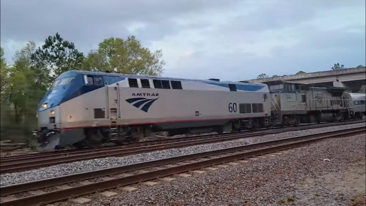 P32-8BWH on Amtrak 98, Folkston GA - YouTube