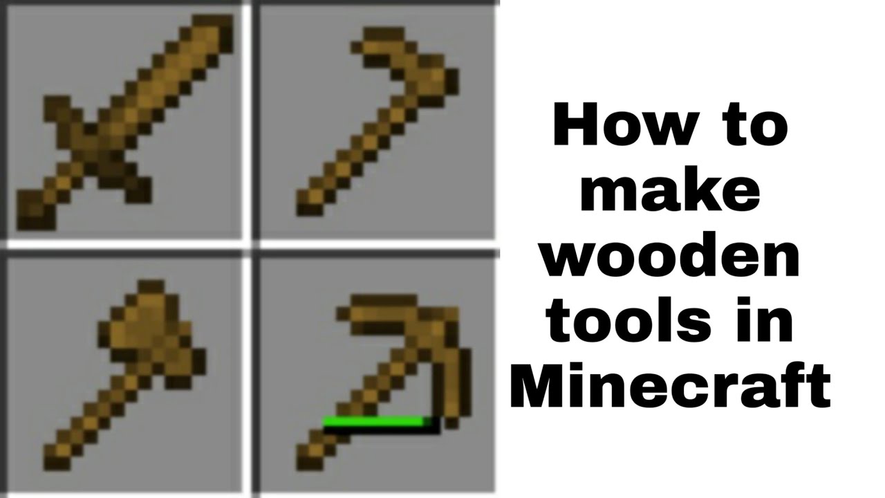How to make wooden tools in Minecraft - YouTube