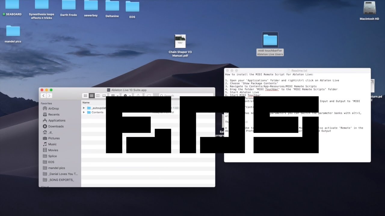 EOS Midi Touchbar install tutorial how to for Ableton Macbook Pro - YouTube