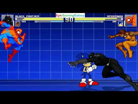 Sonic The Hedgehog And Spider-Man VS Black Panther And Vixen In A MUGEN Match / Battle / Fight