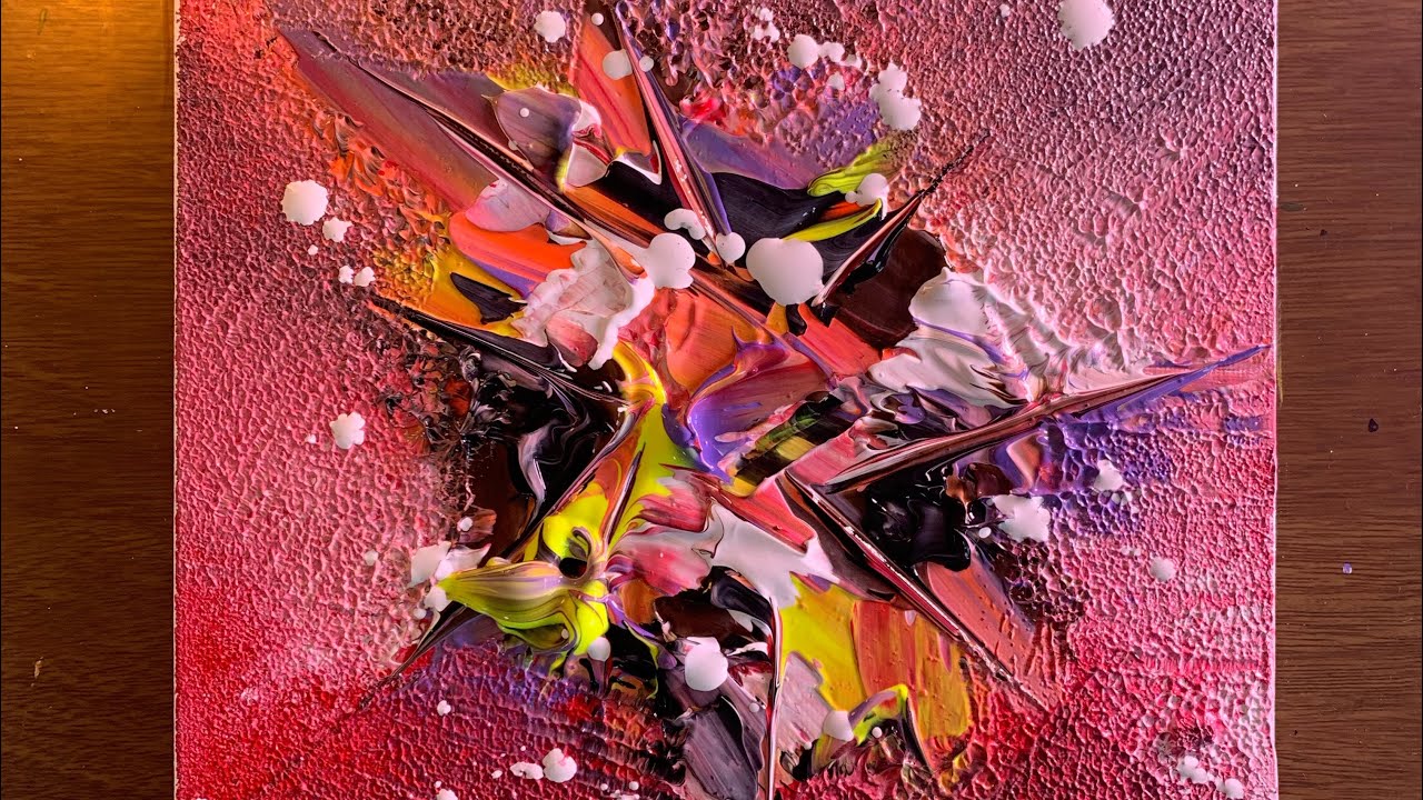 Explosion Abstract Painting In Acrylics | Delicate Pink Art | Relaxing ...