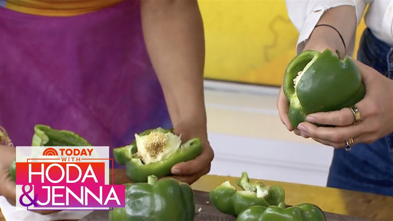 The best way to cut a bell pepper? Hoda & Jenna try kitchen hacks - YouTube