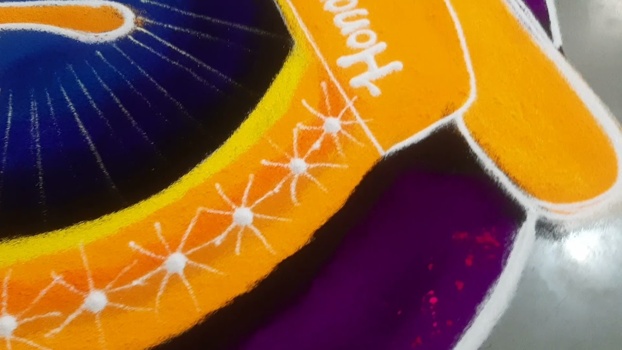 uco bank rangoli | logo rangoli | innovative rangoli | colourful ...