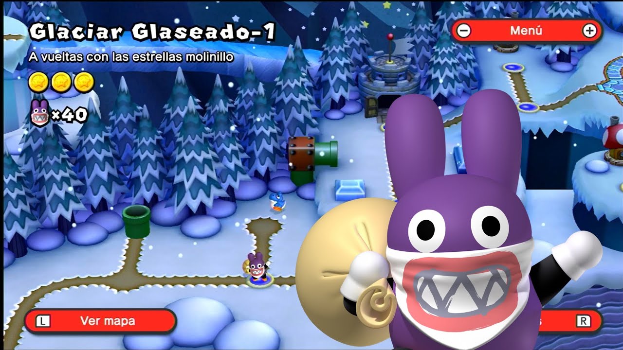 Jugando con Caco Gazapo en New Super Mario Bros U Deluxe - Glaciar ...