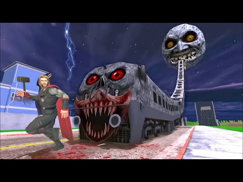 Longest Moon Train attack Thor in Indian Bikes Driving 3d - YouTube