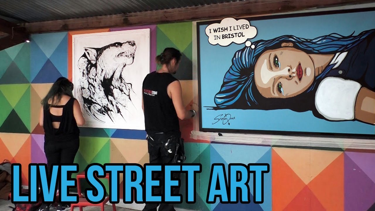 LIVE STREET ART w/ Stephen Quick & WolfSkullJack - Bristol 22' # ...