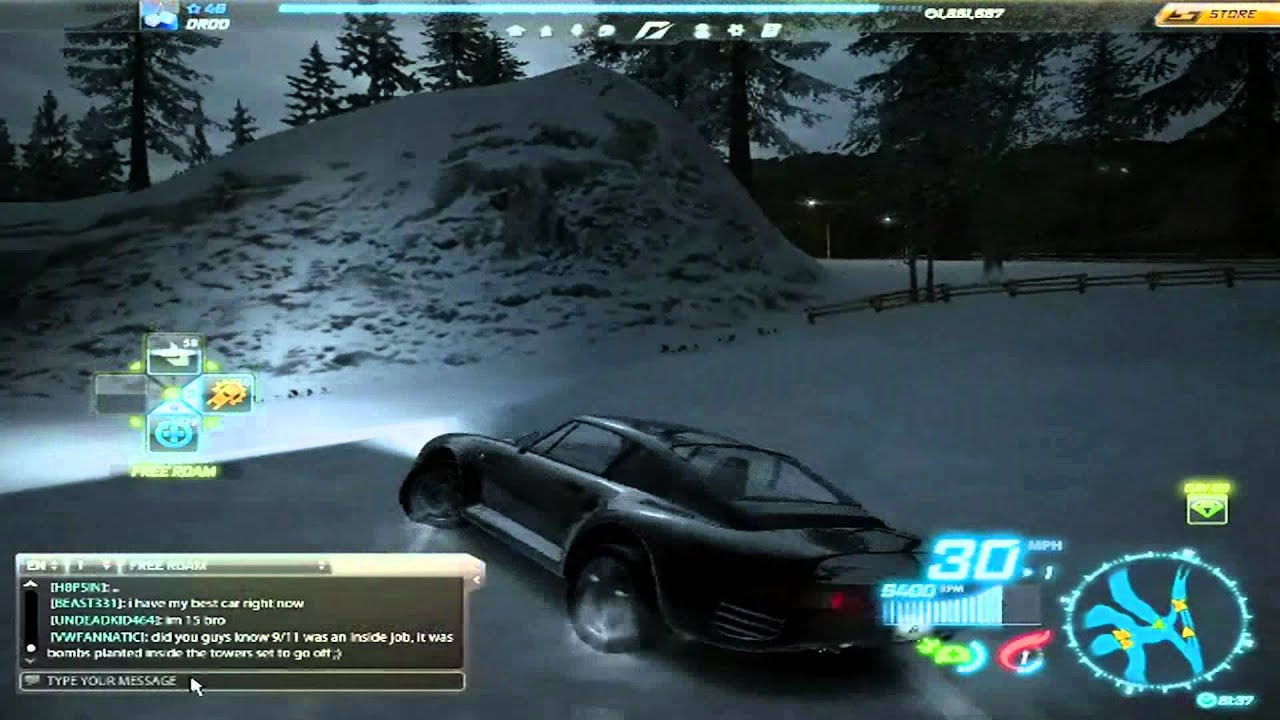 NFS: WO winter wonderland golf course version in my rented 959 2011 ...