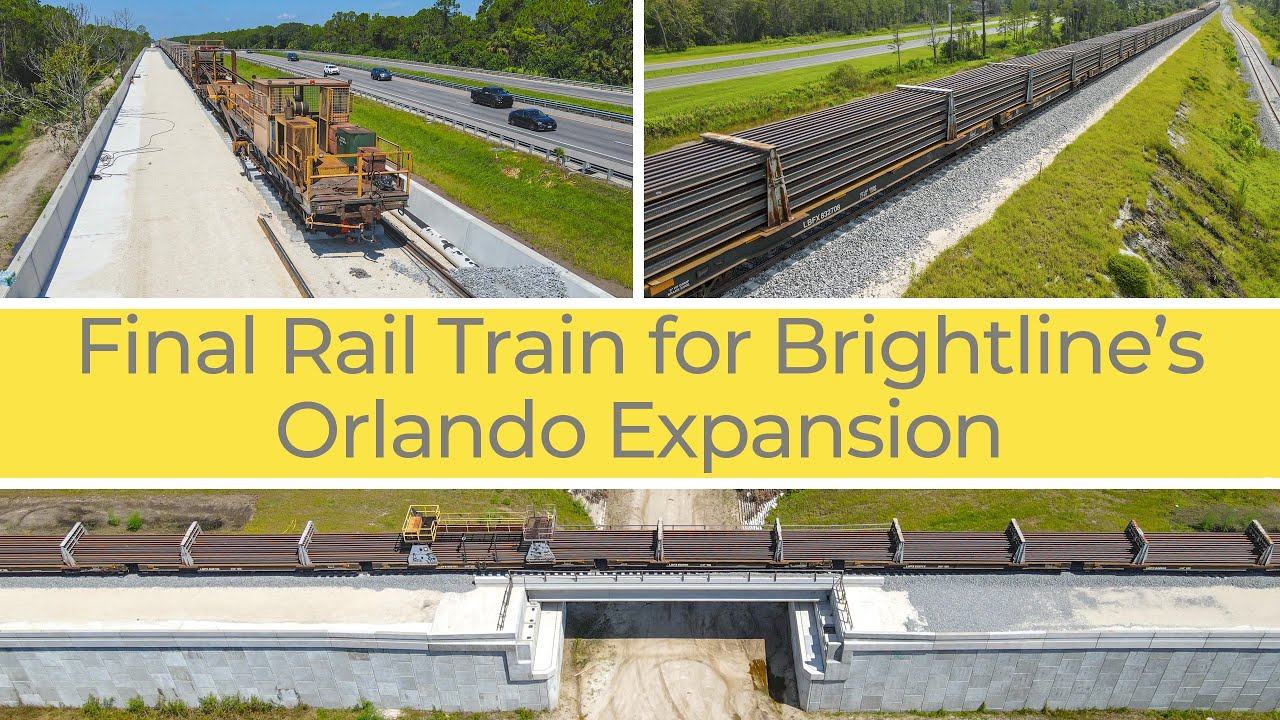Final Rail Train for Brightline's Orlando Expansion - August 2022 - YouTube