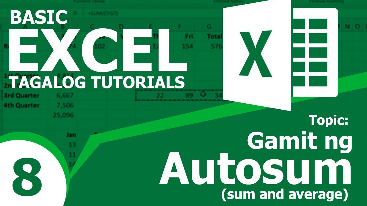 8. Gamit ng Autosum (Excel Tagalog Tutorials) - YouTube