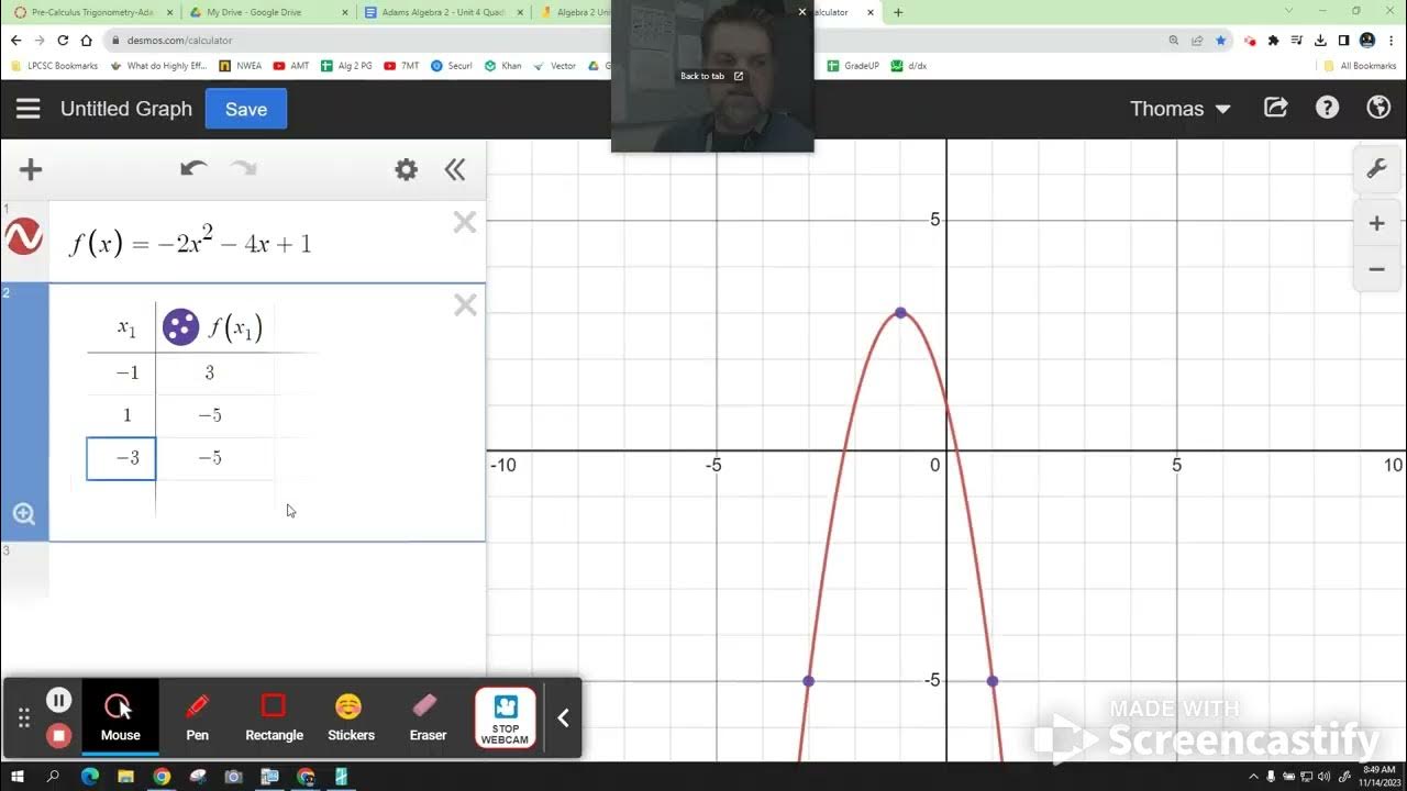 Algebra 2 Unit 4 Test Review Problem 1 - YouTube