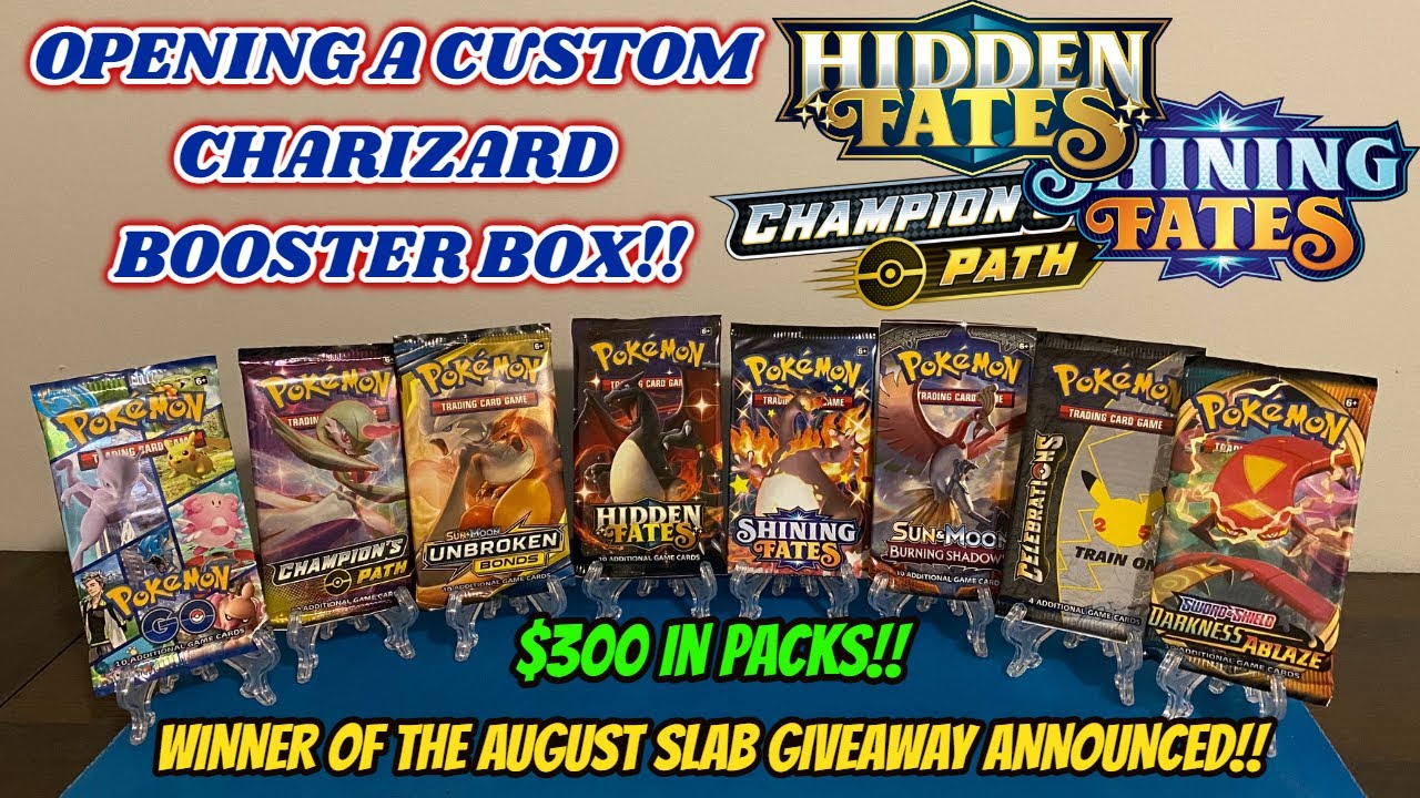 FINALLY!!! Opening a CUSTOM Charizard Booster Box!! + GIVEAWAY WINNER ...