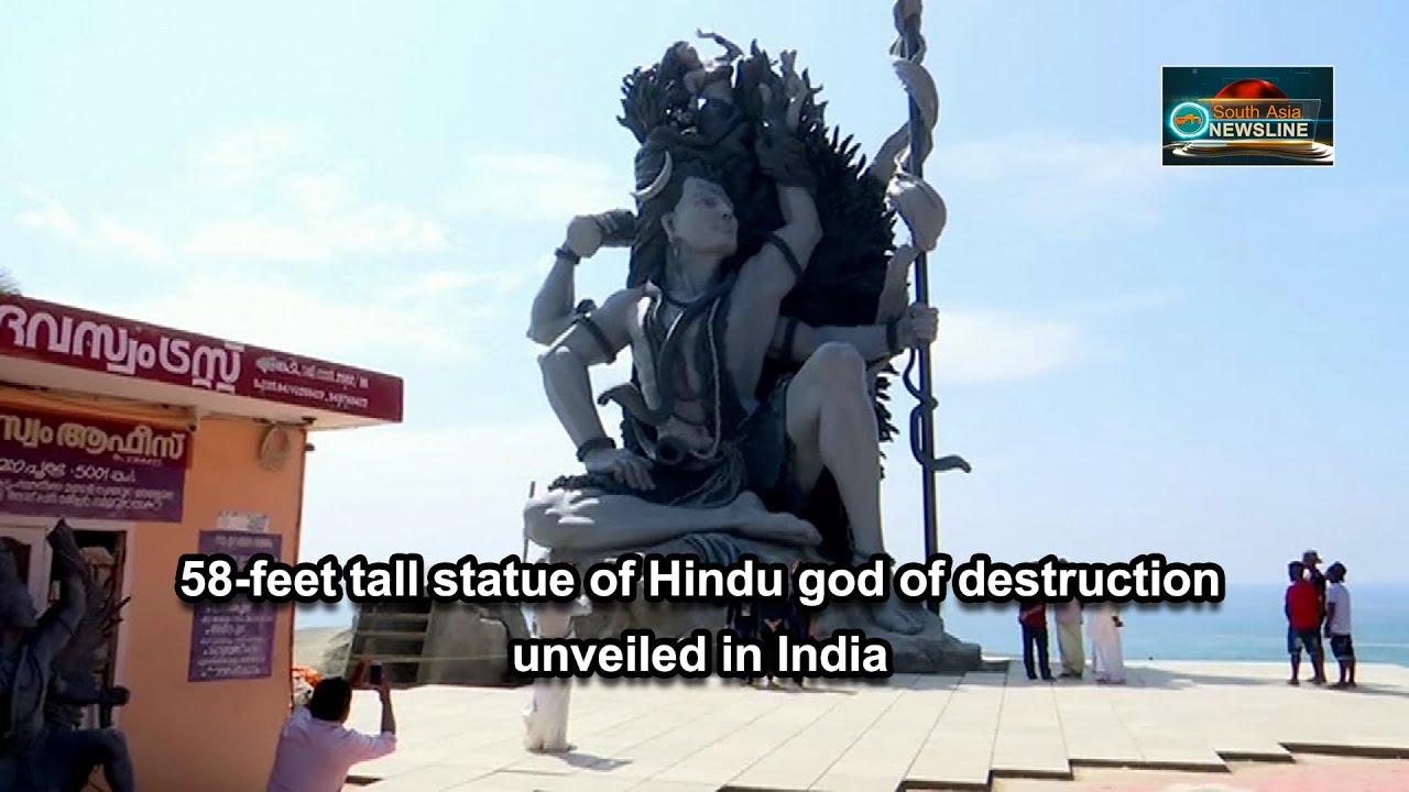58-feet tall statue of Hindu god of destruction unveiled in India - YouTube