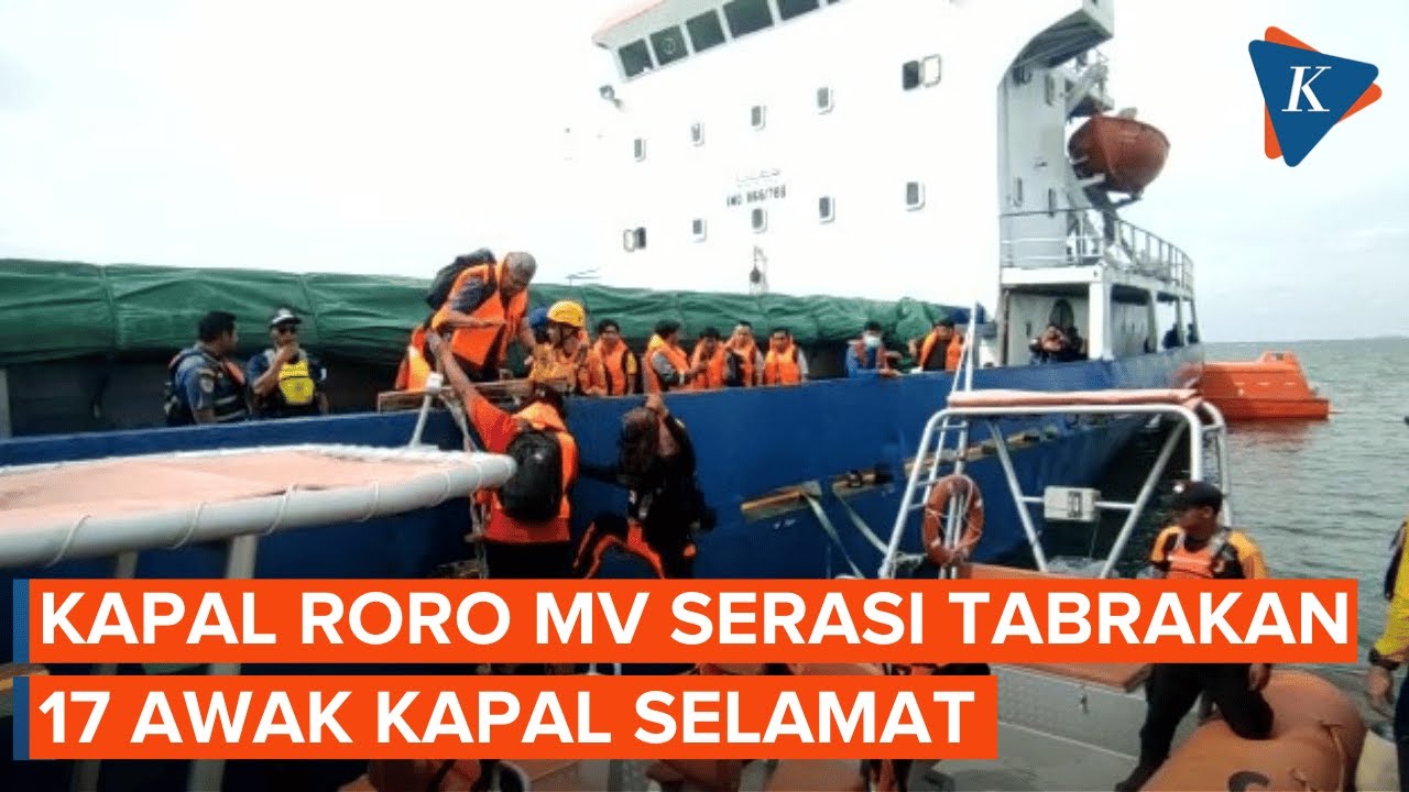 Roro MV Serasi 1 Tenggelam di Selat Bangka, 17 Awak Selamat - YouTube