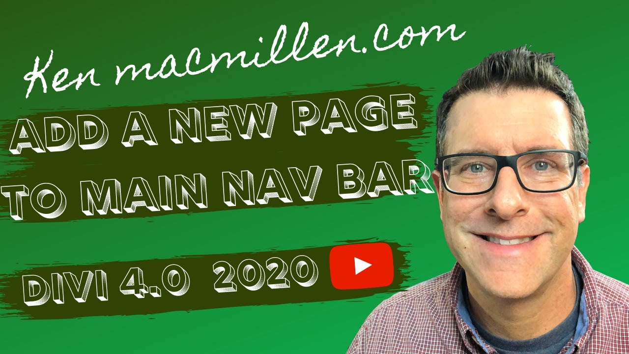 How to add a new page to Main Navigation Bar Divi - YouTube