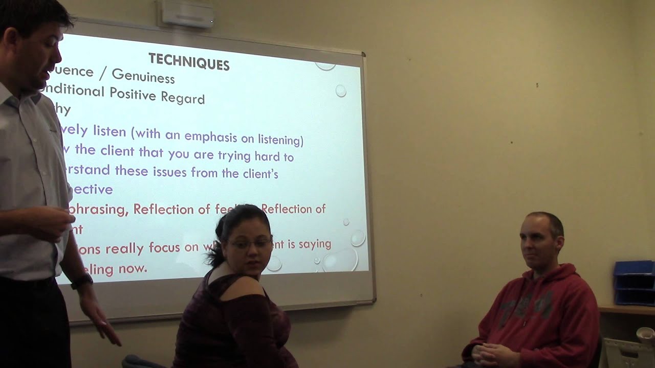 Workshop Role Plays Person Centred Therapy PART ONE - YouTube