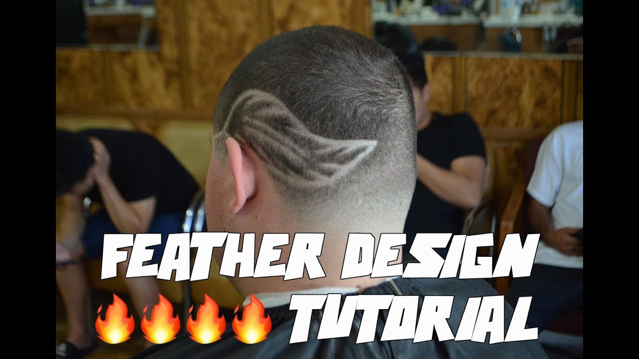 Haircut Tutorial- Feather Design - YouTube