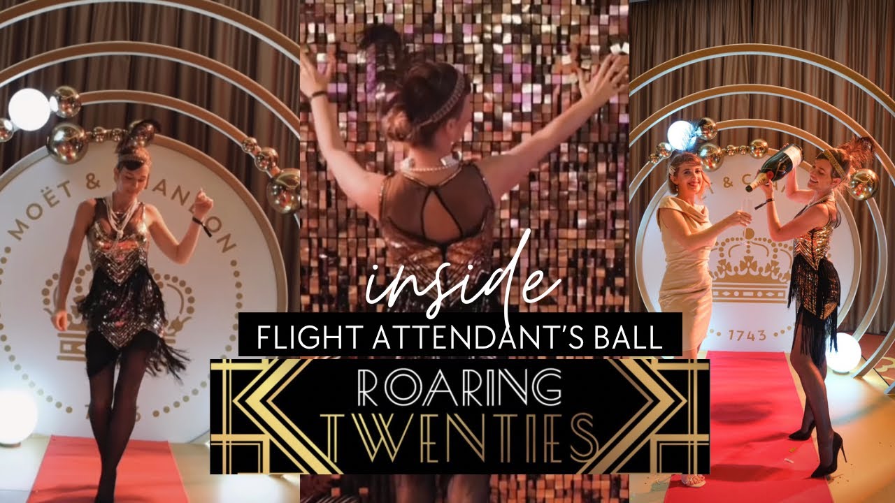 INSIDE EMIRATES CABIN CREW YEARLY THEME BALL - ROARING 20s ! - YouTube