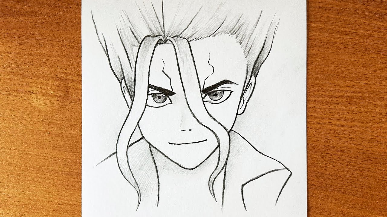 How To Draw Senku Ishigami From Dr Stone Easy Drawing For Beginners Youtube