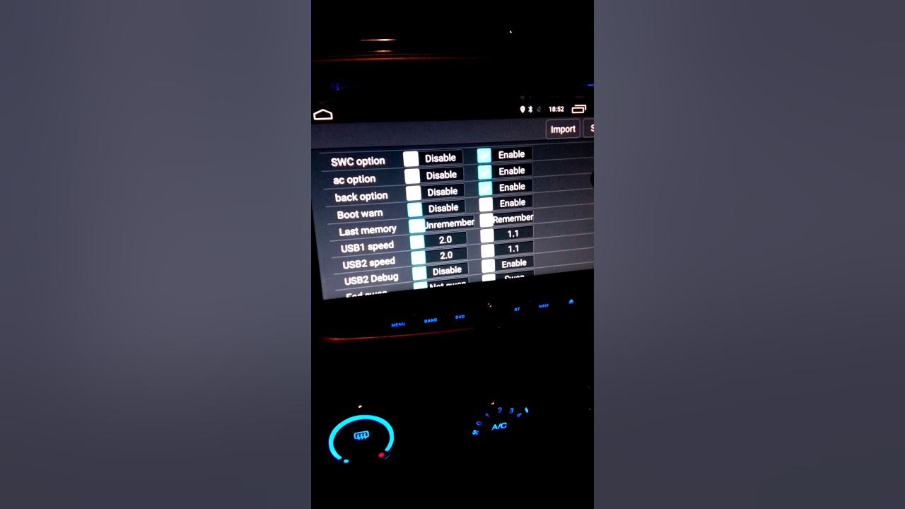 Инженерное меню Китайского андроид 6 в магнитоле. - YouTube