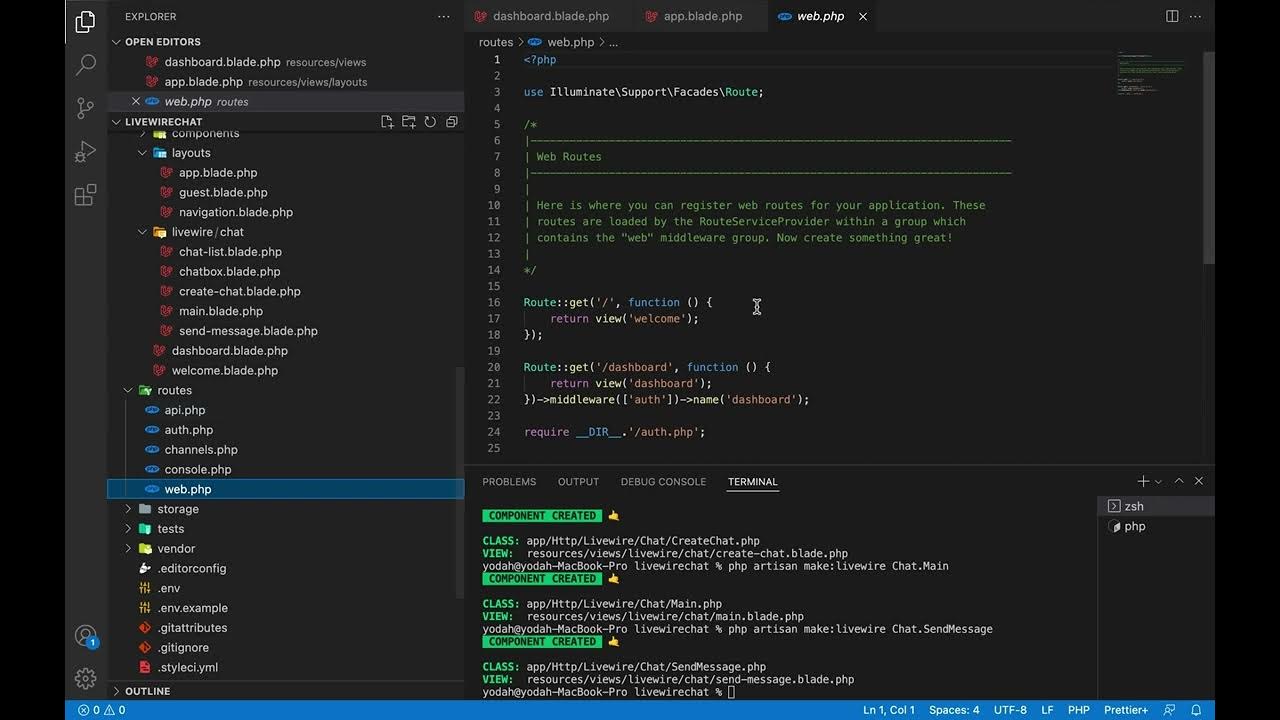 6 install and make Livewire components (Laravel-Livewire Chat-Message ...