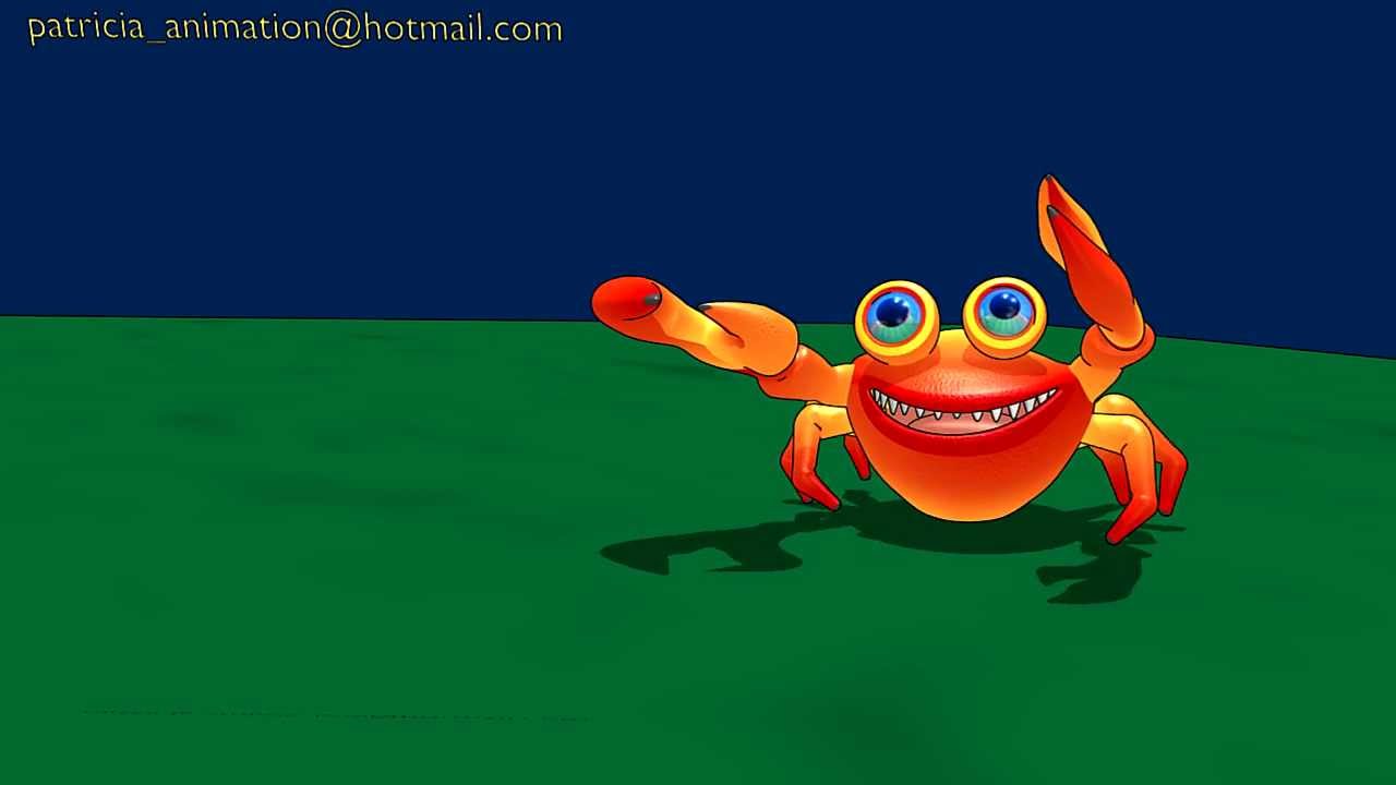 3D Cartoon Crab 6 Leg Walk Cycle - YouTube