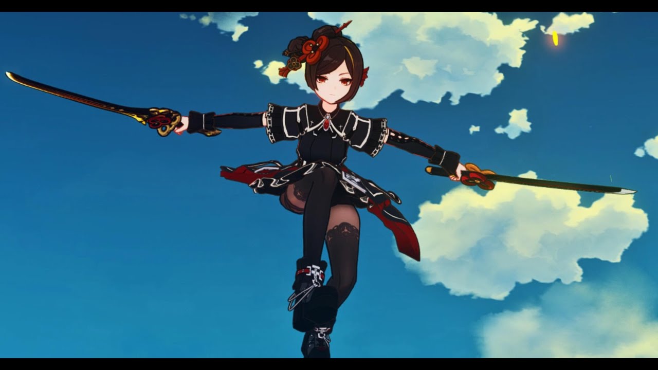 Goth CHIORI SKIN Showcase #1 - GENSHIN IMPACT LUNIMATER - YouTube