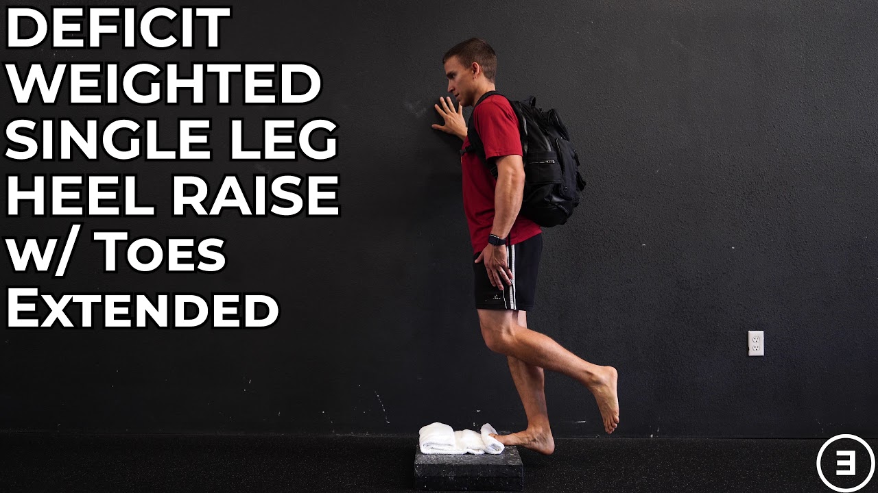 Deficit Weighted Single Leg Heel Raise with Toes Extended - YouTube