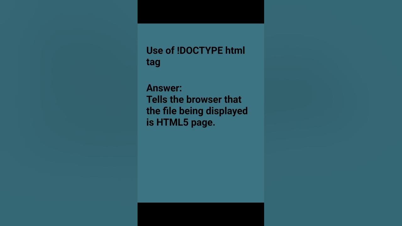 Html Tags And Uses And Definition 04 Use Of Doctype Tag Navbodhteacher Html5