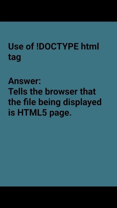 Html tags and uses and definition 04. Use of Doctype tag #navbodhteacher #html5 # ...