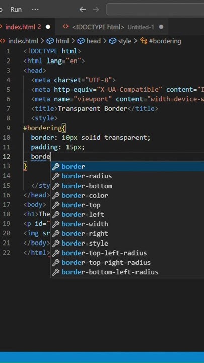 #create transparent border in using html and css #coding #viralshorts # ...