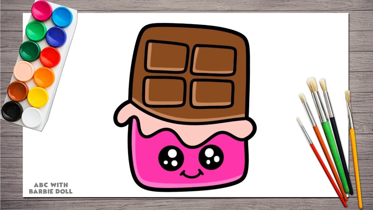 Chocolate Drawing | Kawai Drawing | Chocolate Drawing and colouring ...