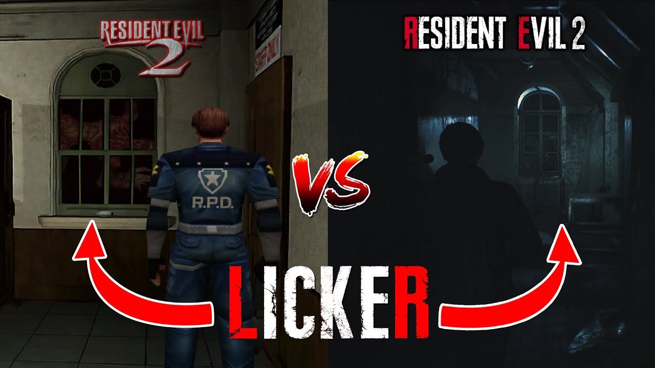 The Very First Encounter With Licker - Resident Evil 2 (original) VS ...