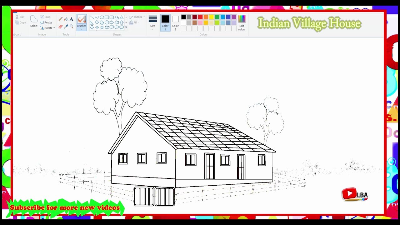 How to draw an Indian village House | LearnByArt - YouTube
