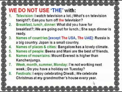 Correct Use of Articles - YouTube