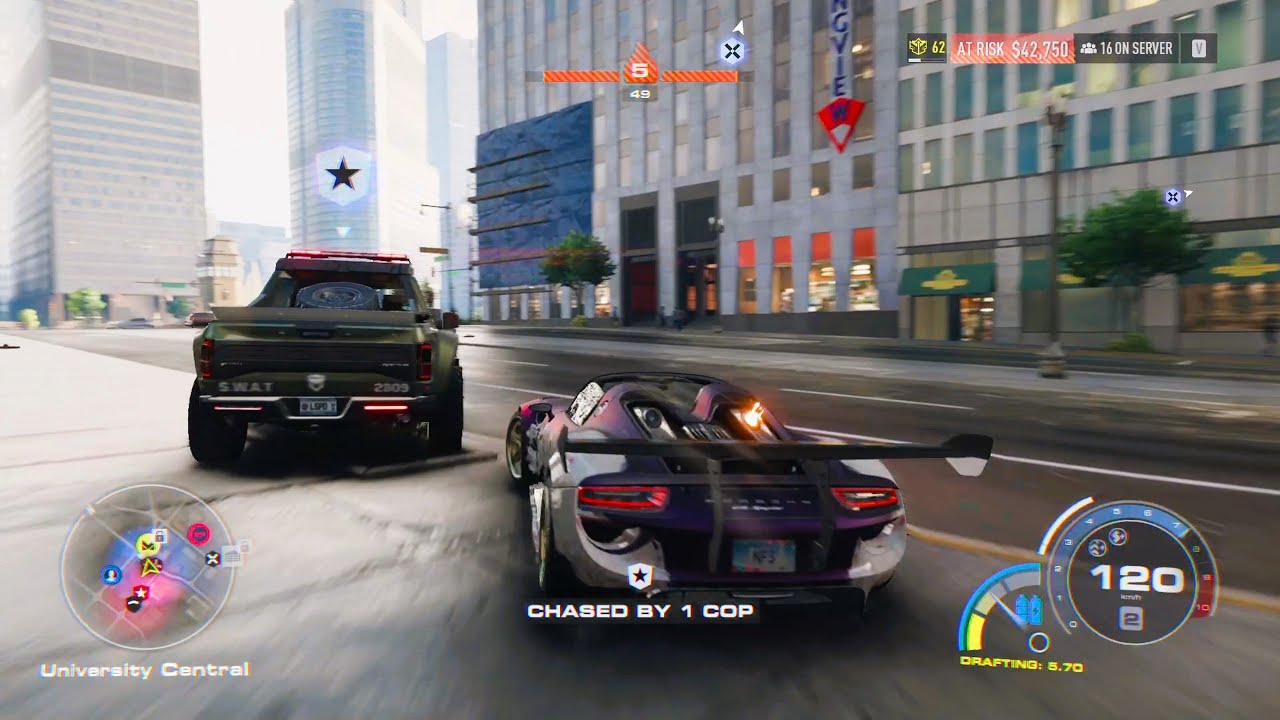 Riots POLICE Chase in City - NFS Unbound - YouTube