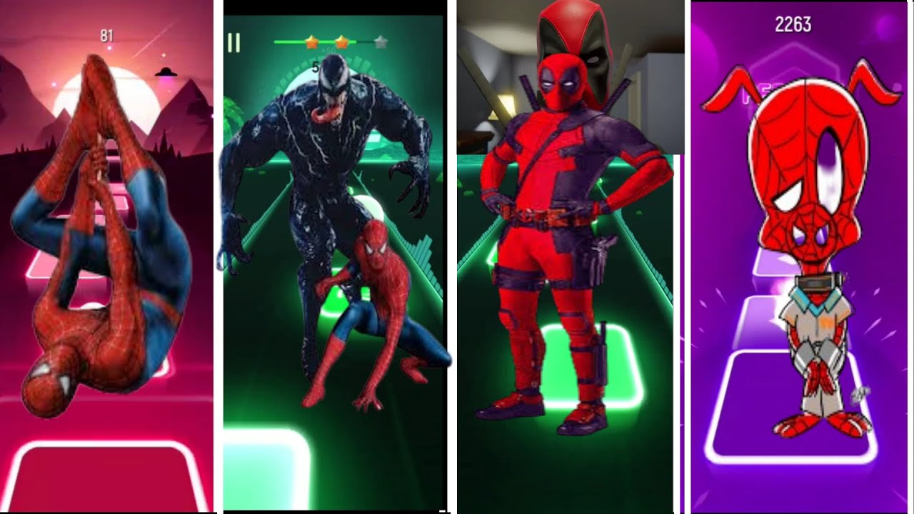 Tiles Hop Battle 68 Spider Man&Spider Man2 & Deadpool Spider Man ...