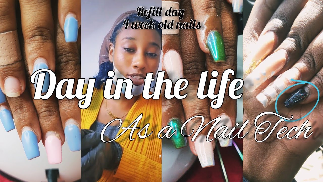 Day in my life as a NAIL TECH 🇹🇹(Refill day , 4 week update and food ...