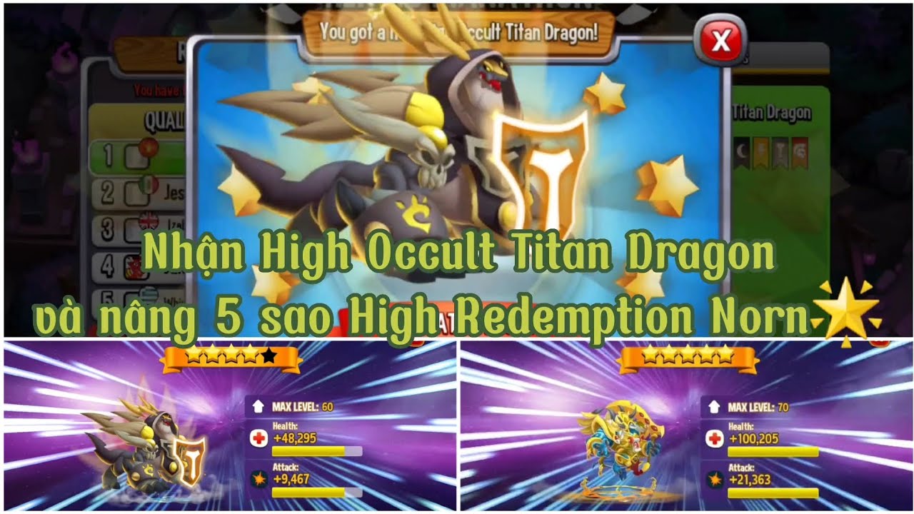 Dragon city: Kết thúc cuộc đua nhận High Occult Titan và nâng 5 sao ...