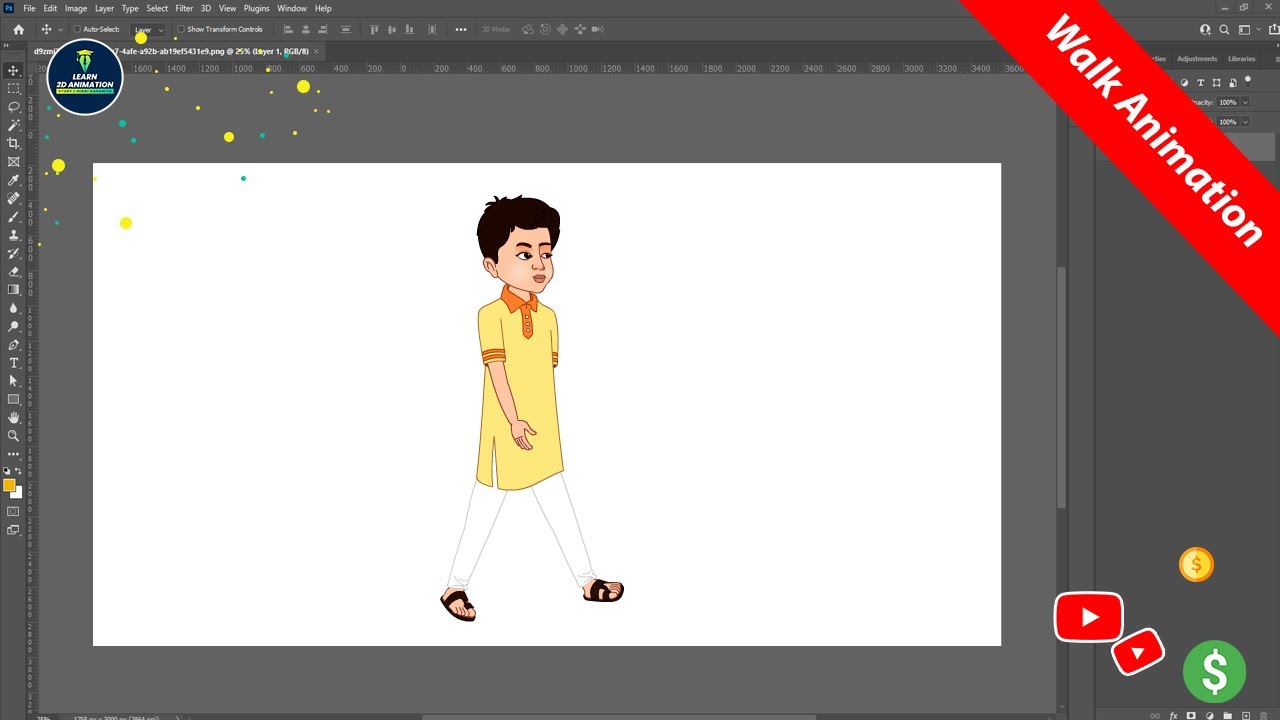 🔴LIVE | How to Make Walk Cycle in Animate CC | 2D Animation Hindi ...
