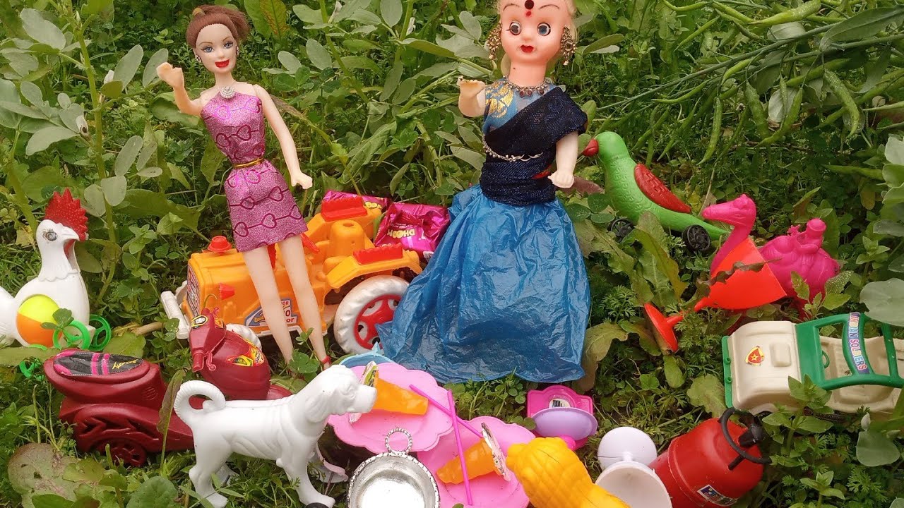 Gadi wala cartoon Barbie doll all day routine Indian Village Bittu sittu wala cartoon Barbie ...