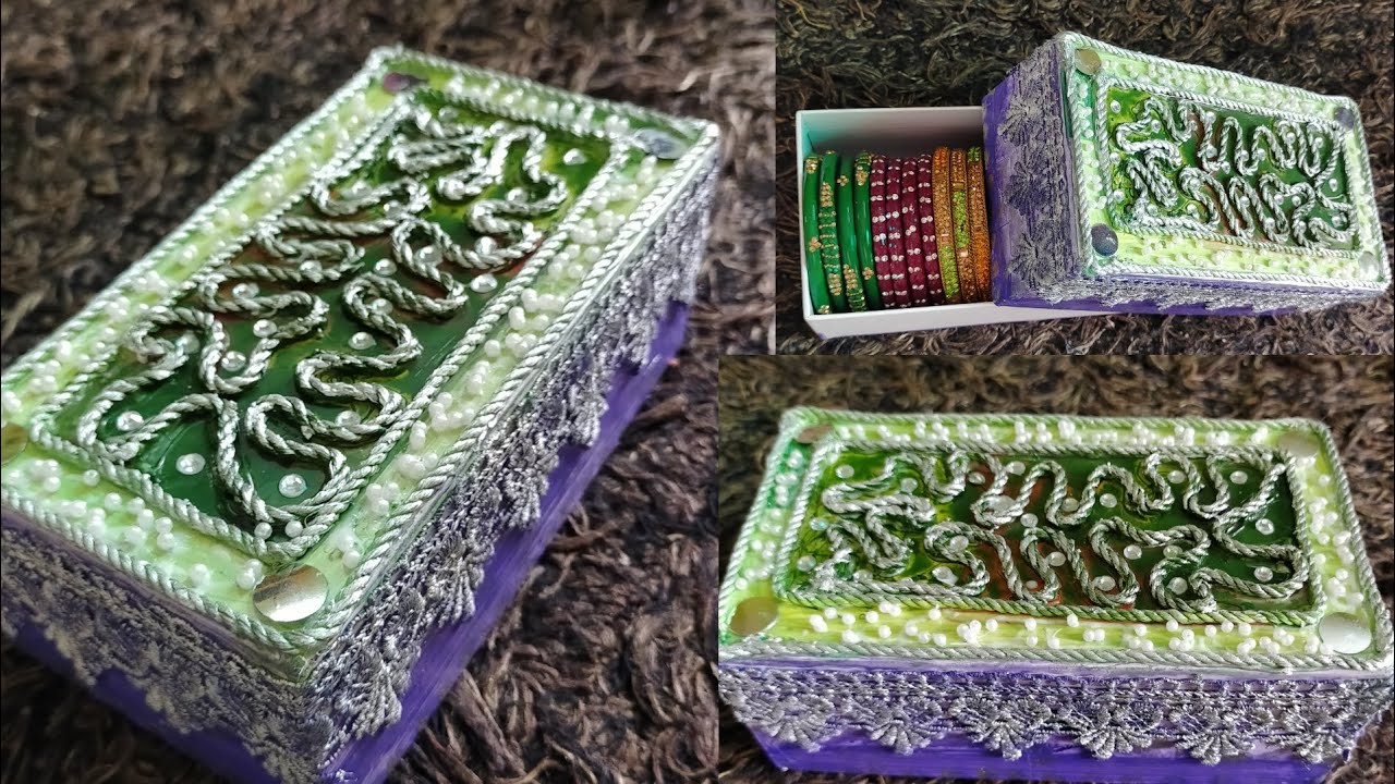 Bangle box making at home/ Phone box reuse ideas/ Bangle box craft ...