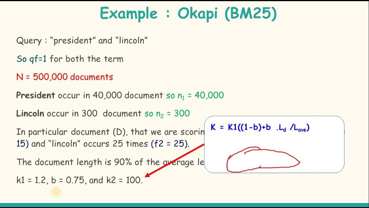 22. Okapi BM25 measure in Information Retrieval System with Numerical Example - YouTube
