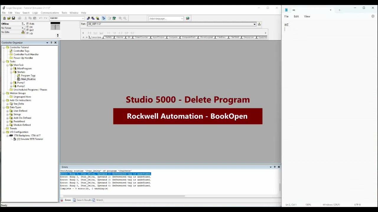 Studio 5000 Program Delete | Rockwell Automation - YouTube