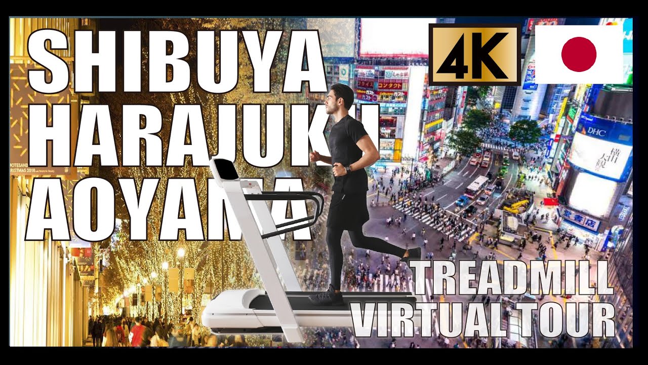 【4K Cardio Treadmill VIRTUAL RUN】SHIBUYA-AOYAMA-HARAJUKU NIGHT TOKYO # ...