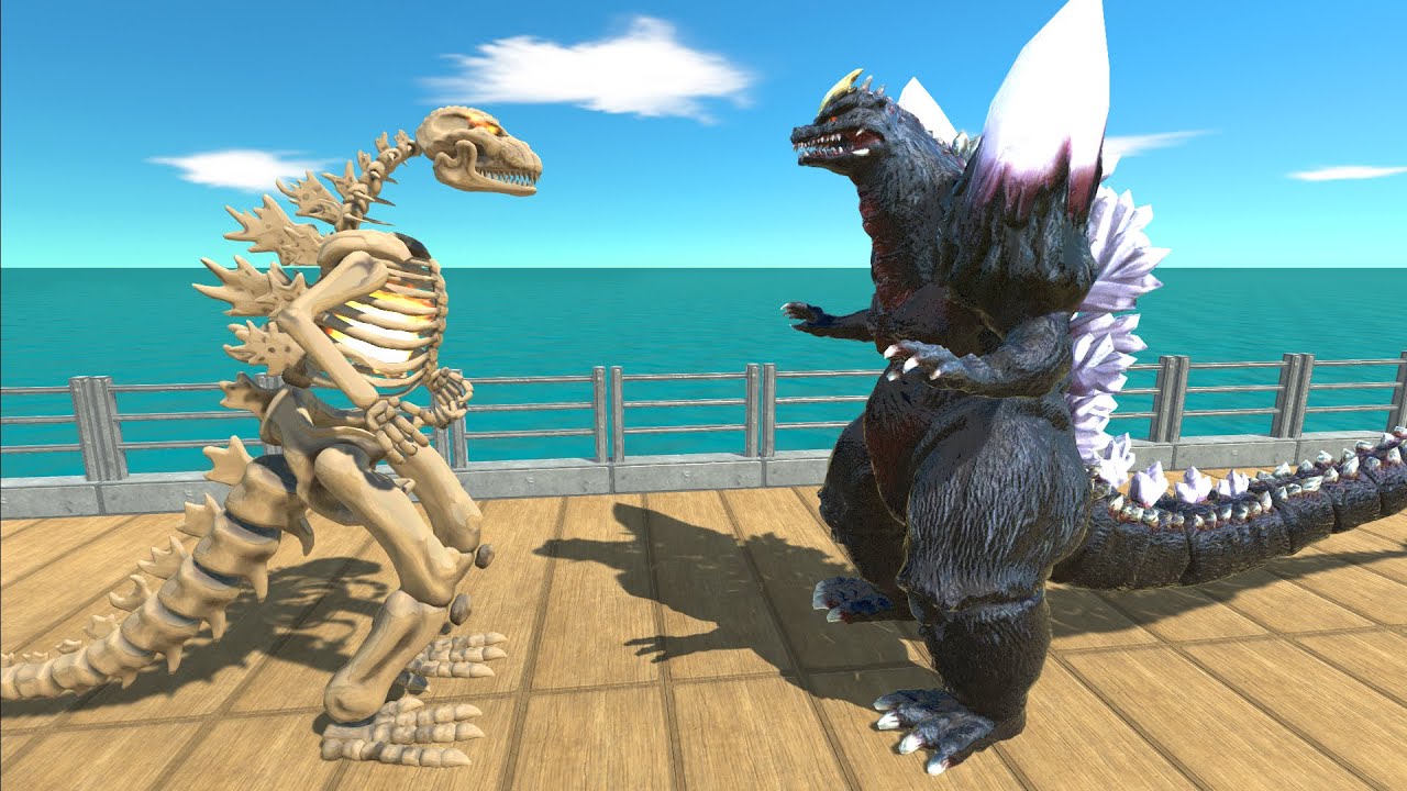 Godzilla Skeleton vs Space Godzilla Barracks Death Run - ARBS - YouTube