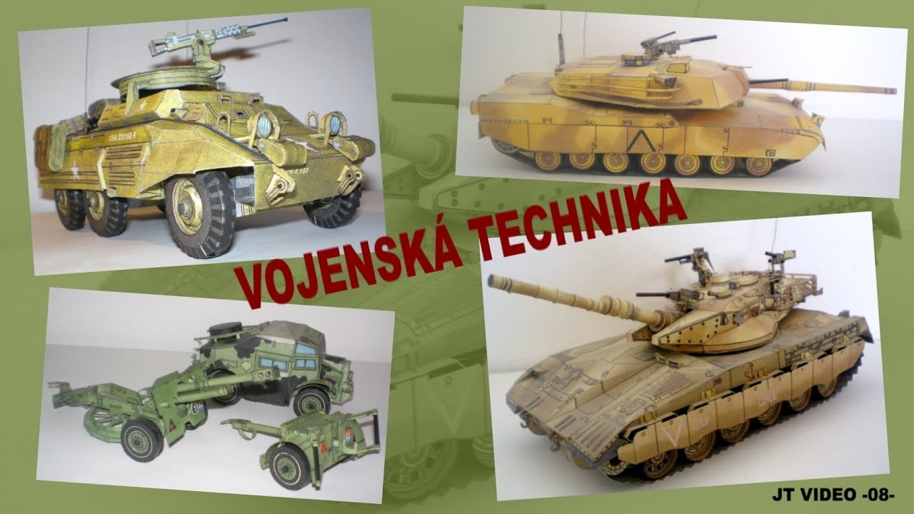 vojenská technika - papírové modely z abc - paper model - YouTube